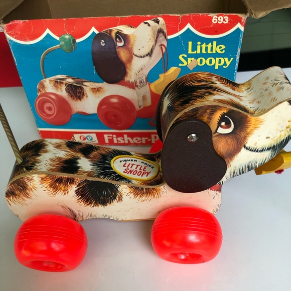 Fisher-Price | Other | Rare Vintage Snoopy Pull Toy With Box | Poshmark